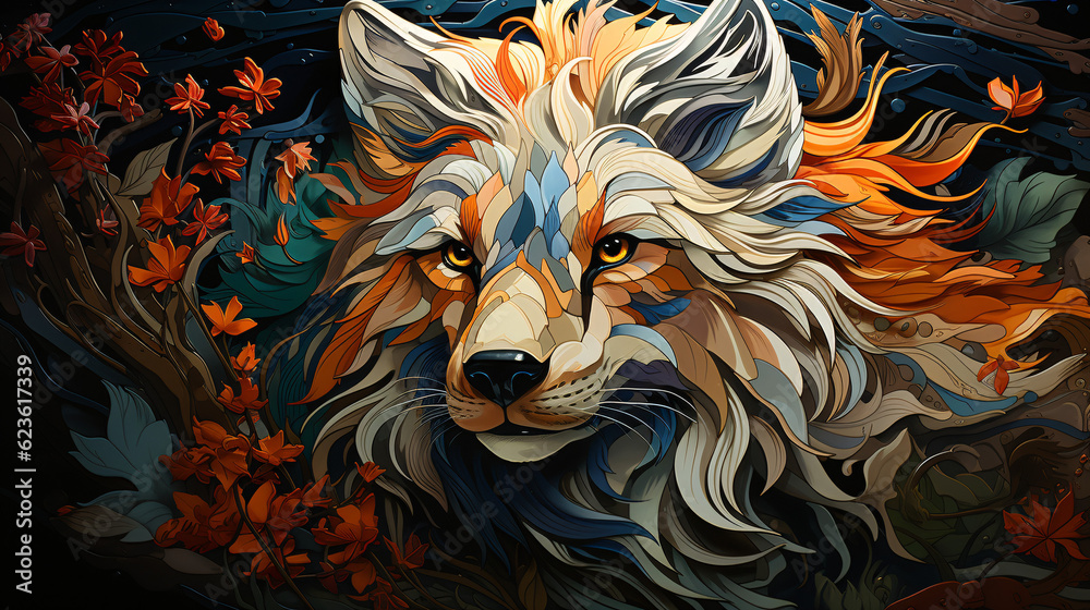 Abstract Animalia: A Vibrant Mosaic of Dogs, Cats, and Exotic Creatures ...