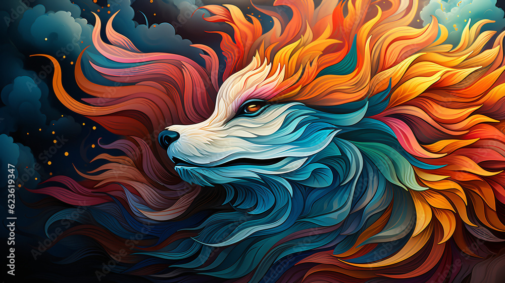 Abstract Animalia: A Vibrant Mosaic of Dogs, Cats, and Exotic Creatures ...