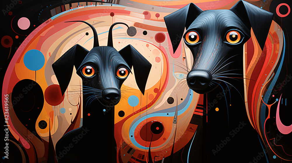Abstract Animalia: A Vibrant Mosaic of Dogs, Cats, and Exotic Creatures ...