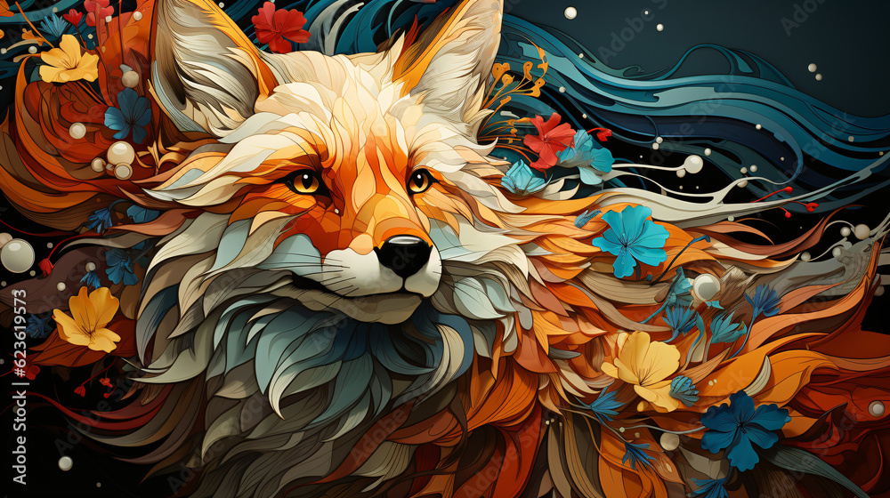 Abstract Animalia: A Vibrant Mosaic of Dogs, Cats, and Exotic Creatures ...