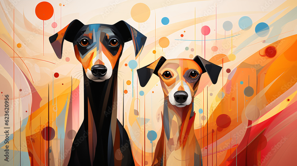 Whimsical Abstractions: A Menagerie of Abstract Playfulness, Where Dogs ...