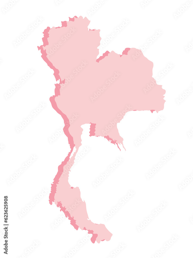 Thailand map, THai map 3d color map Stock Illustration | Adobe Stock