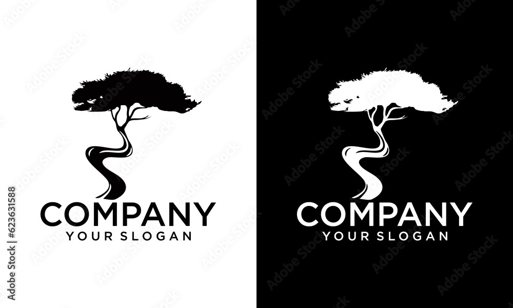 Letter S Tree acacia Logo with Green Trees that grow rapidly for all ...
