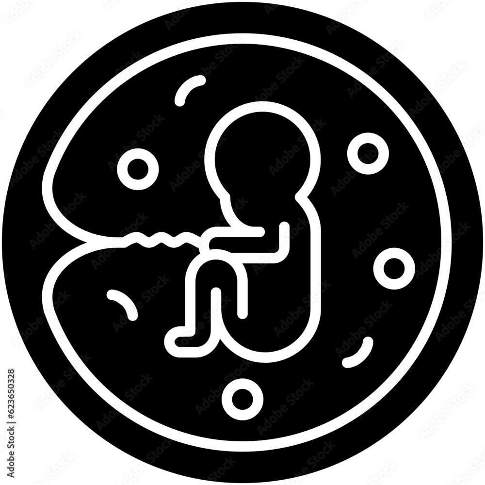 Fetus Icon. Baby Womb Embryo Symbol Stock Illustration. Vector Solid ...