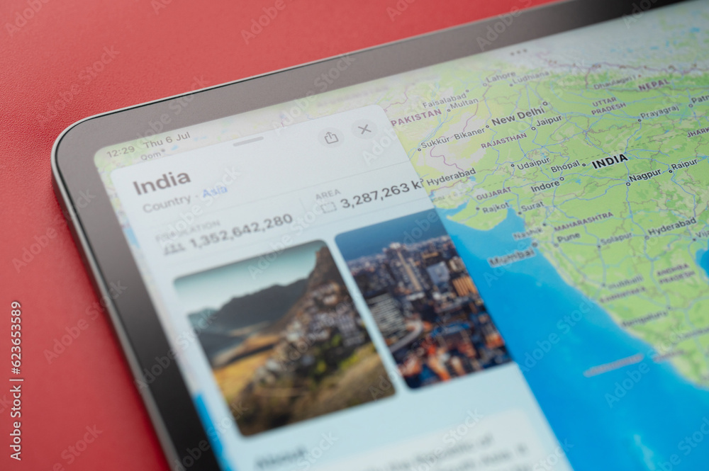 About India country in digital map Stock Photo | Adobe Stock