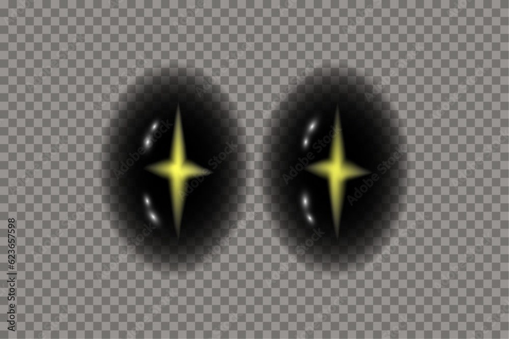 Anime eyes. Star on transparent background. Realistic glare effect ...