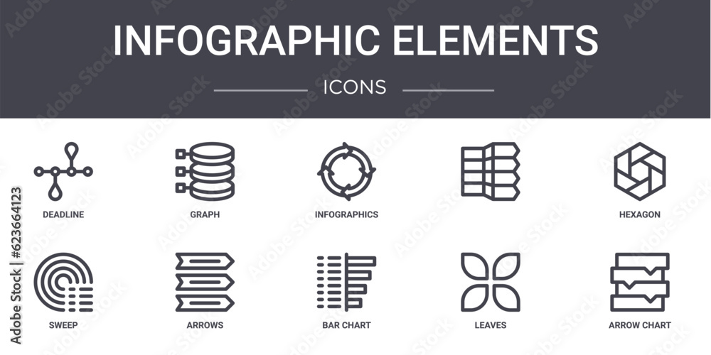 infographic elements concept line icons set. contains icons usable for ...