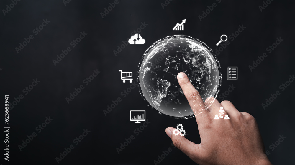 Connection to the world network. Big data analytics and business ...