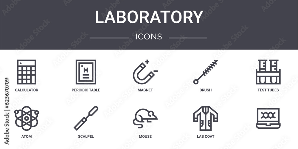 laboratory concept line icons set. contains icons usable for web, logo ...