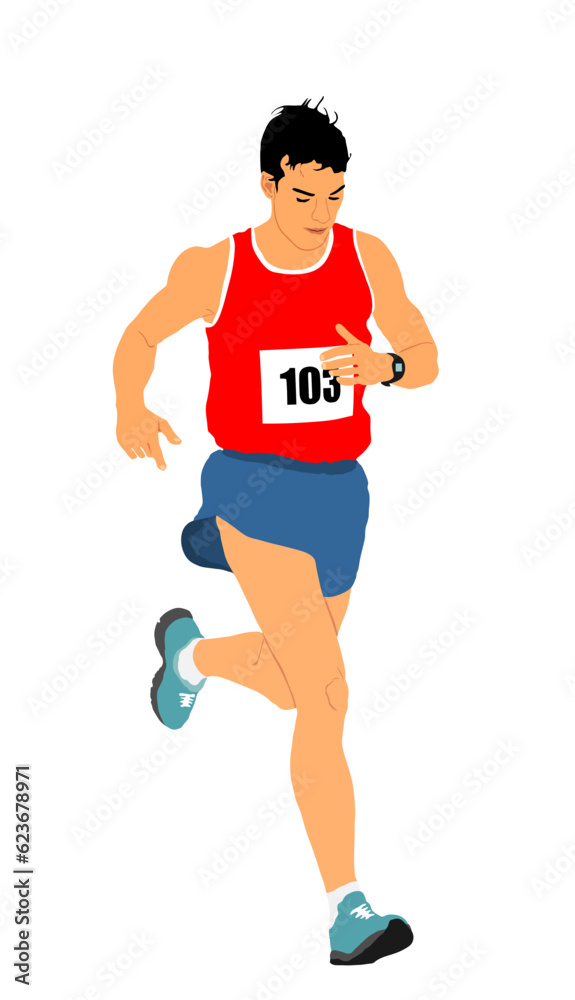 Sprinter runner vector illustration isolated on white background ...