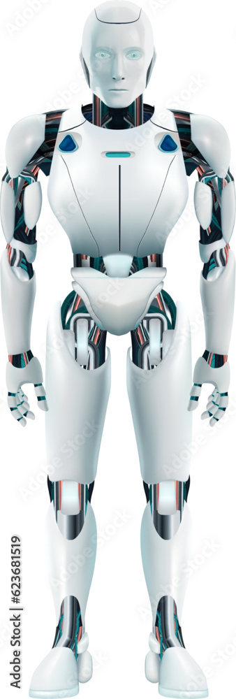 humanoid artificial intelligence robot 3d vector high quality white ...