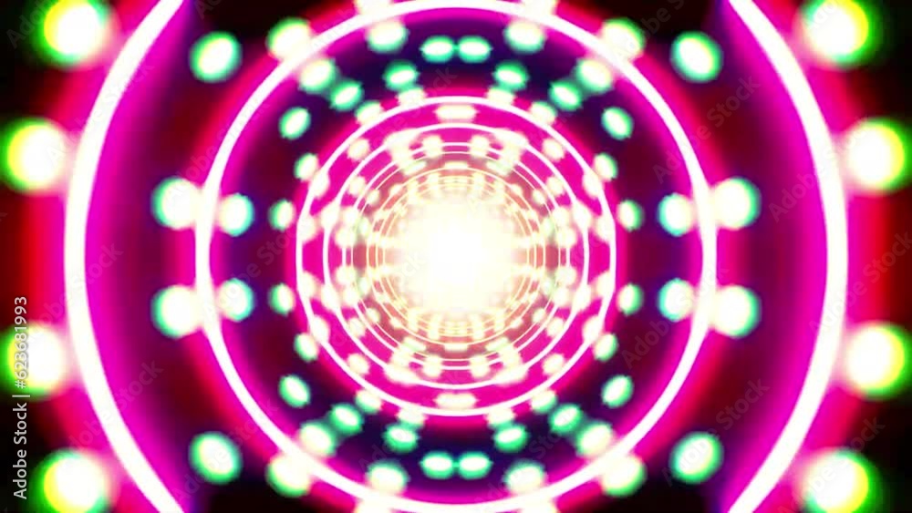 Flight in abstract sci-fi tunnel seamless loop. Futuristic VJ motion graphics for music video ...