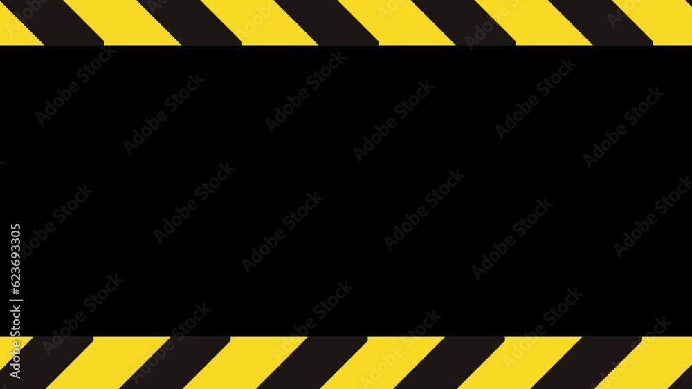 yellow police tape animation symbol, police warning fast motion for ...
