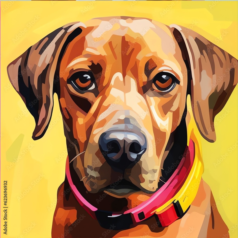 cartoon style dog portrait vector painting Stock Illustration | Adobe Stock