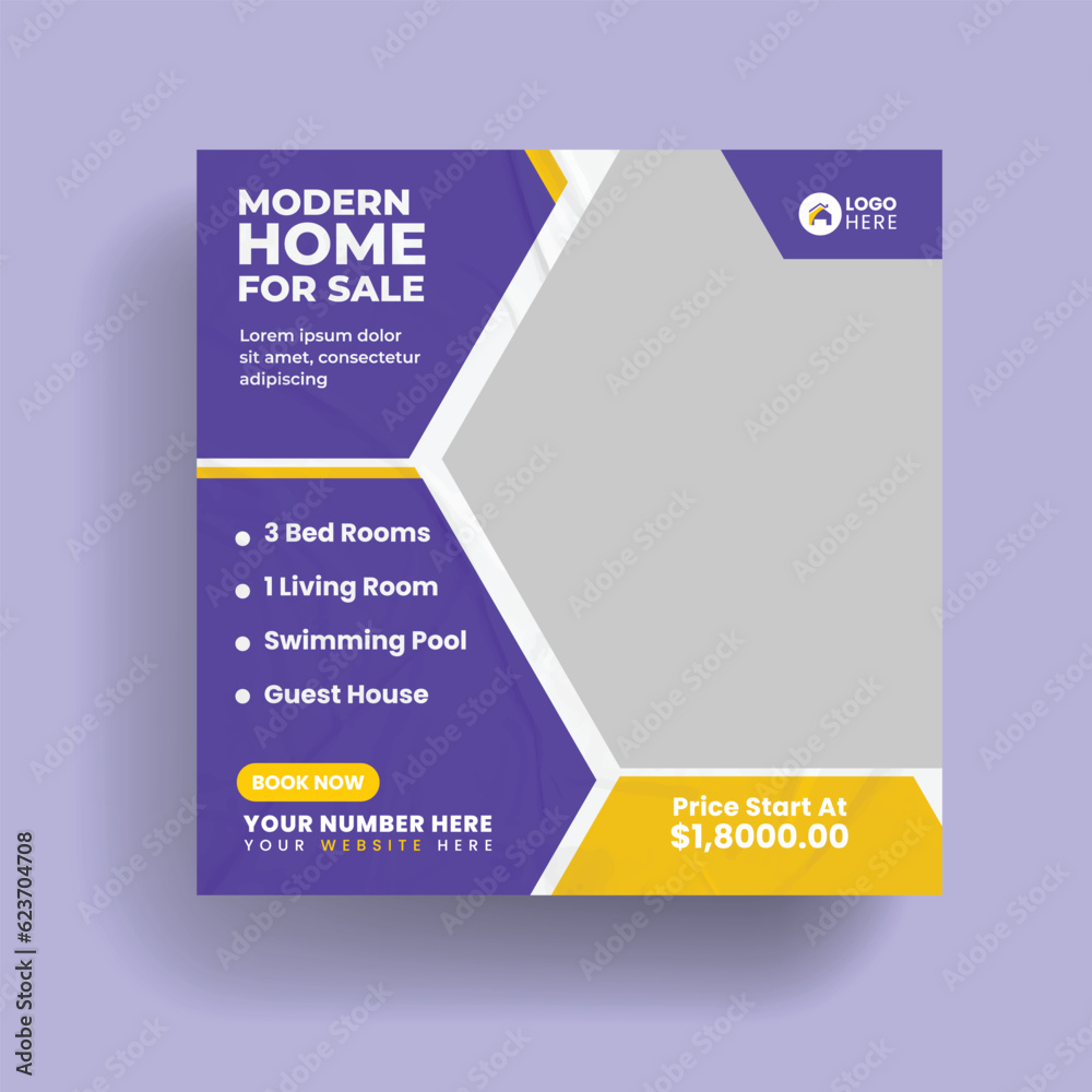 Real Estate Social Media Post Editable Template, advertisement Post ...