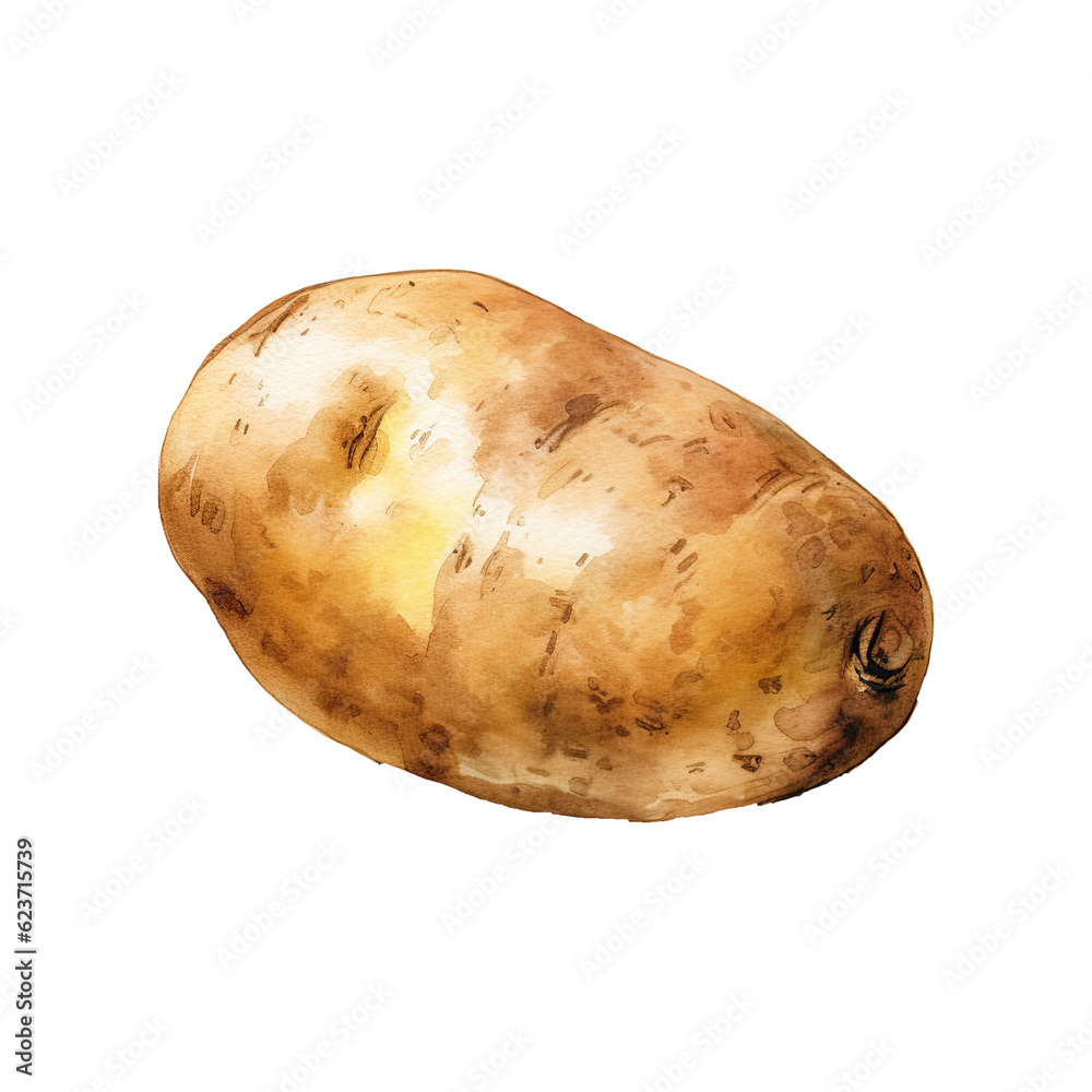 Watercolor potato. Vegetable clipart illustration. Generative AI Stock ...