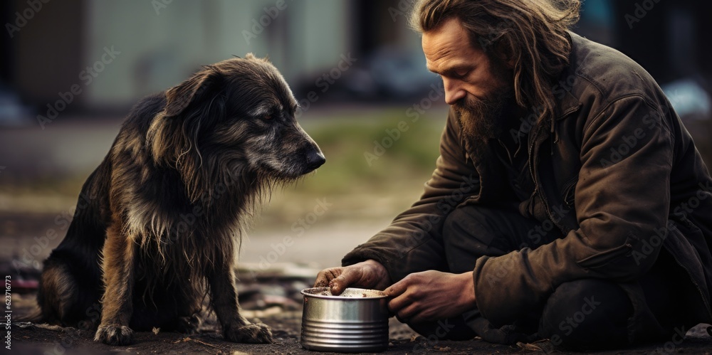 Authentic Humanity: A Homeless Man and a Stray Dog Connect Over Food ...