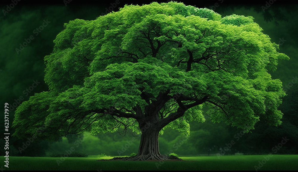 Tree background green nature wallpaper image Ai generated art Stock ...
