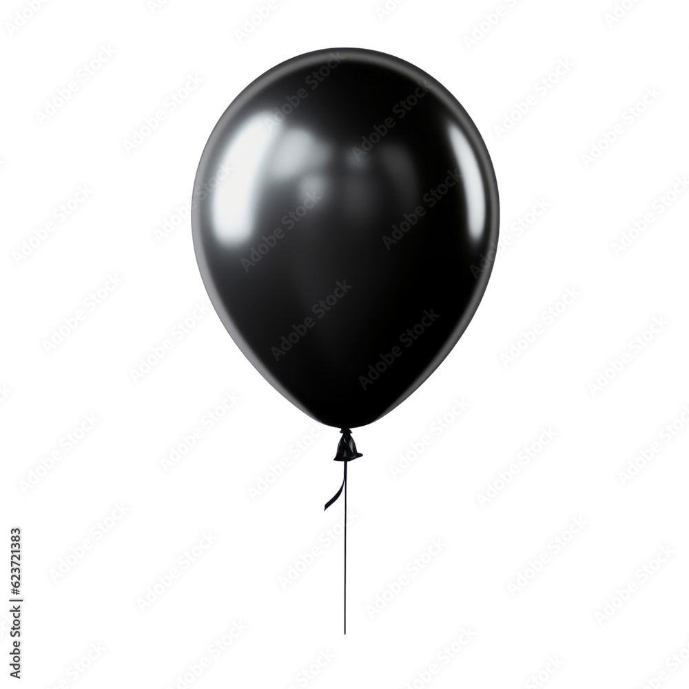 black balloon isolated on transparent background cutout Stock Photo ...