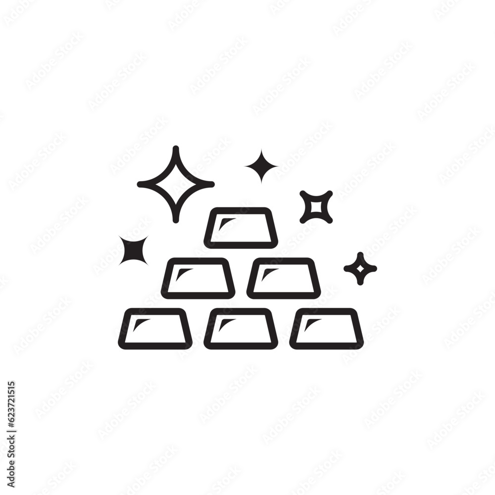 Gold bars vector icon. Golden bars flat sign design. Gold bar symbol ...