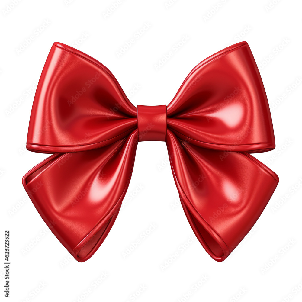 red ribbon bow isolated on transparent background cutout Stock Photo ...