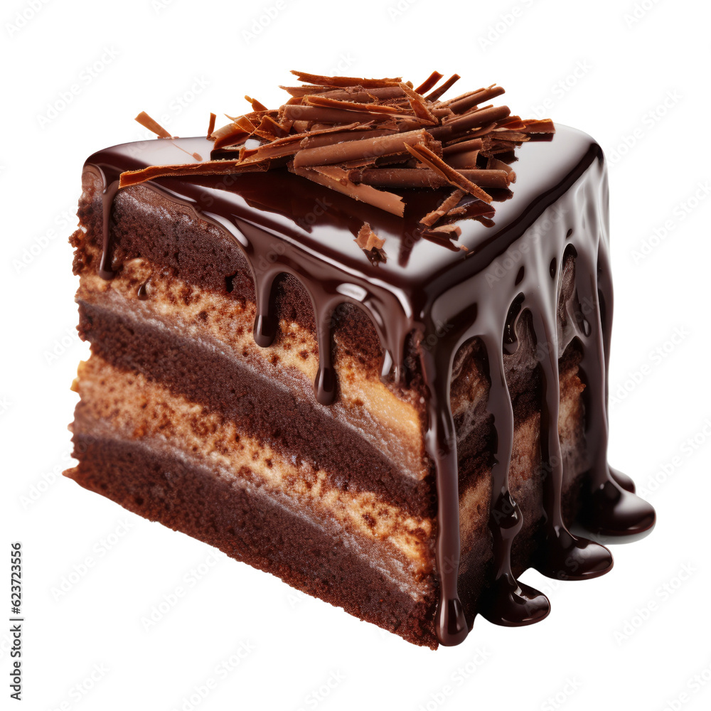 chocolate cake isolated on transparent background cutout Stock Photo ...