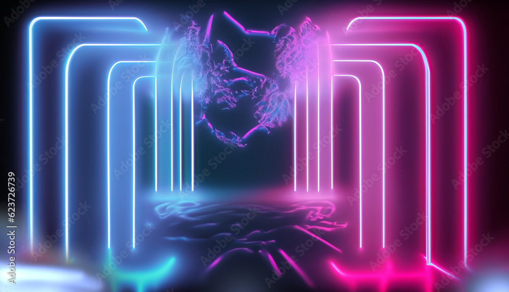 Neon lighting effect, neon background, neon background with wall ...