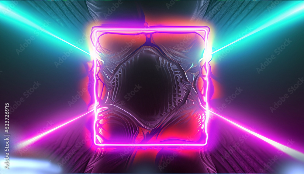 Neon lighting effect, neon background, neon background with wall ...