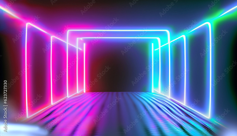 Neon lighting effect, neon background, neon background with wall ...