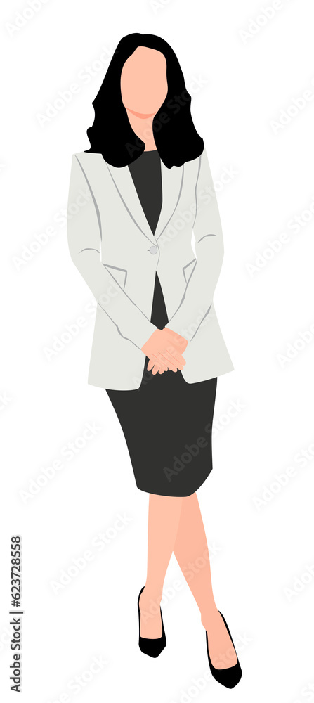 Elegant pretty business woman in formal clothes. Base wardrobe ...