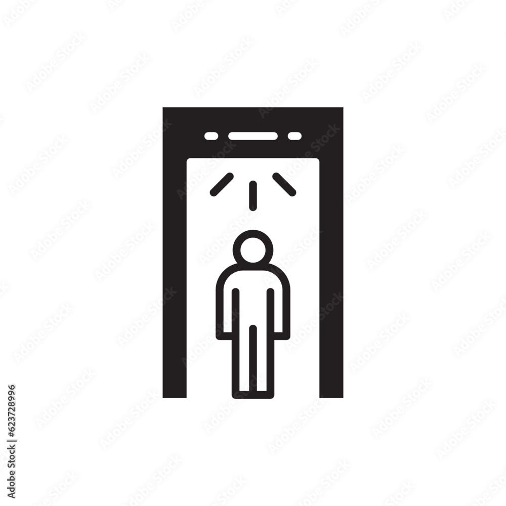 Metal detector vector icon. Metal detector flat sign design. Metal ...