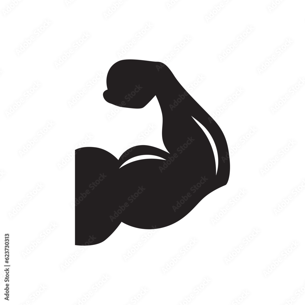 Muscle vector icon. Bodybuilder flat sign design. Biceps symbol ...