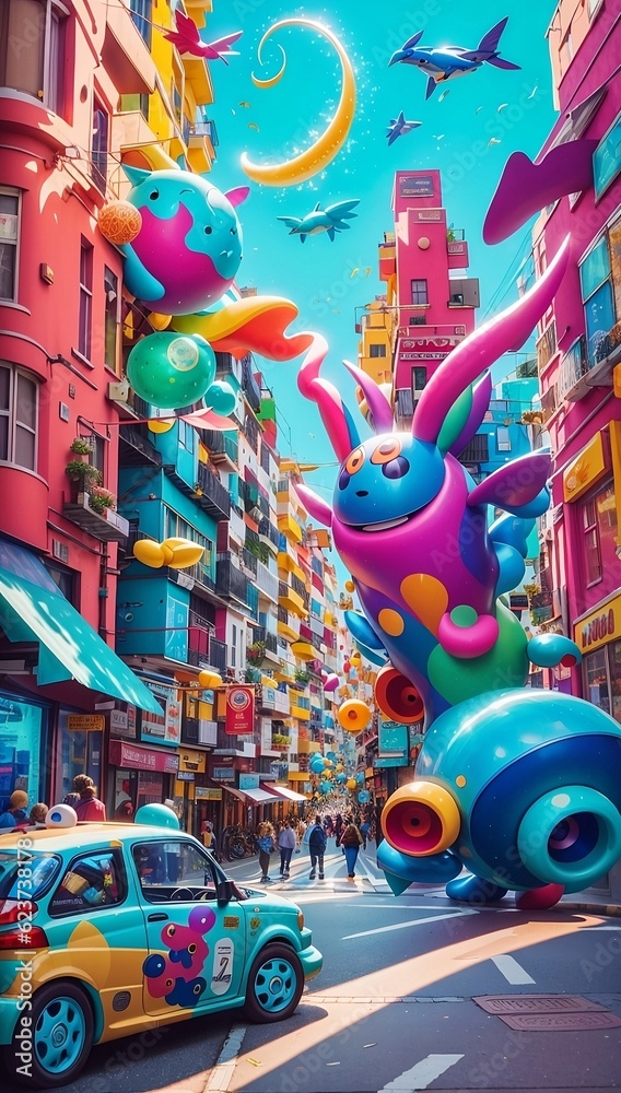 Urban Symphony: Unleashing the Fantastical in a Bustling City Street ...