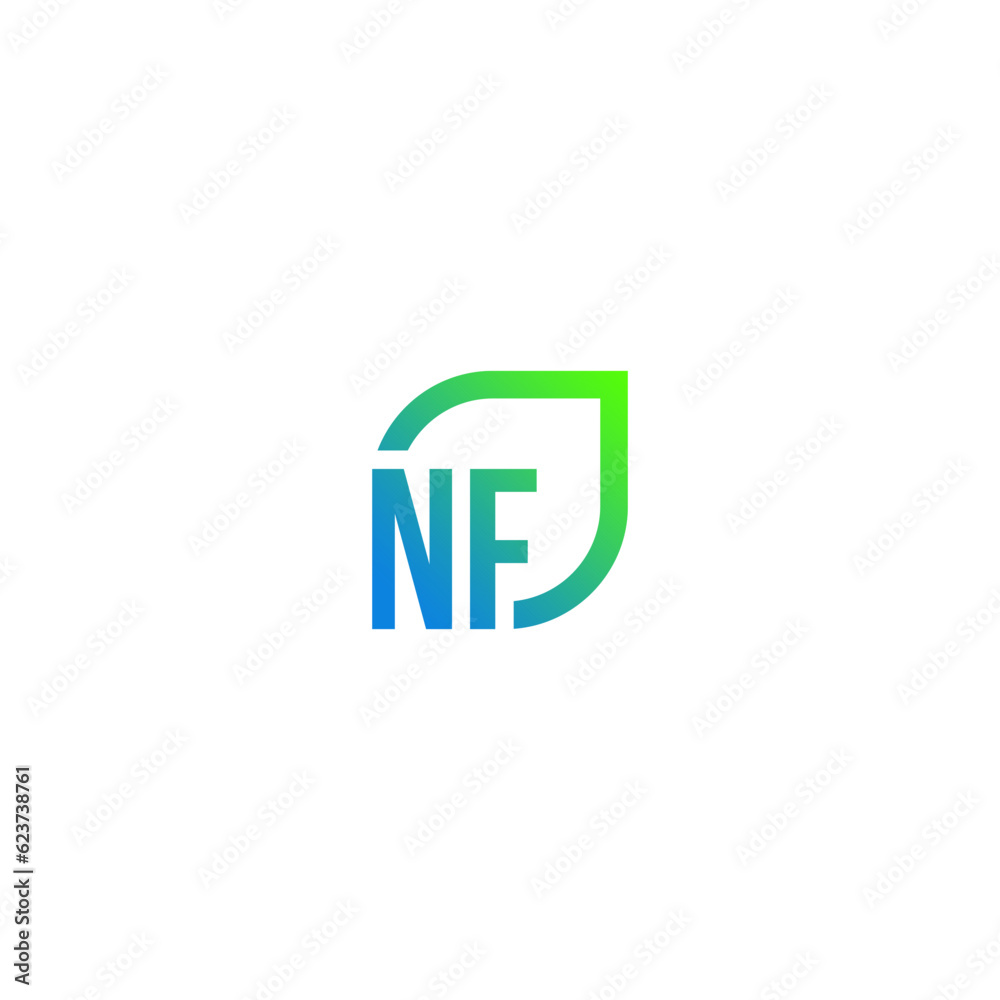 Letter NF logo grows, develops, natural, organic, simple, financial ...