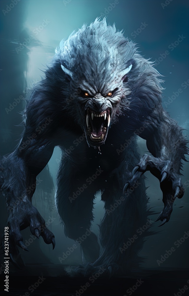 A savage werewolf attacks. Great for fantasy, DnD, RPG, TTRPG, horror ...
