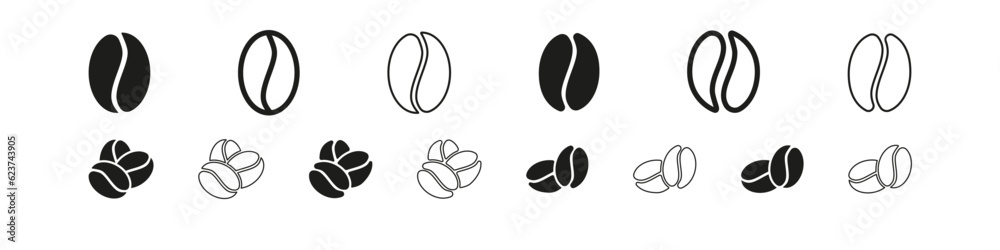 Coffee bean icon. Coffee seed sign set. Caffeine vector symbol isolated ...
