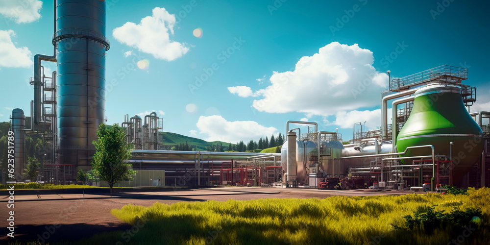 bioenergy plant utilizing organic waste to produce biogas for heating ...