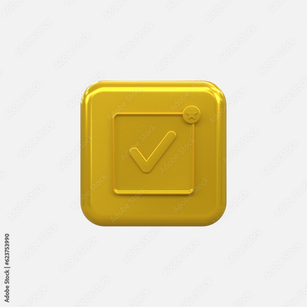 Approved sign 3d check Mark icon 3d rendering check mark sign icon ...
