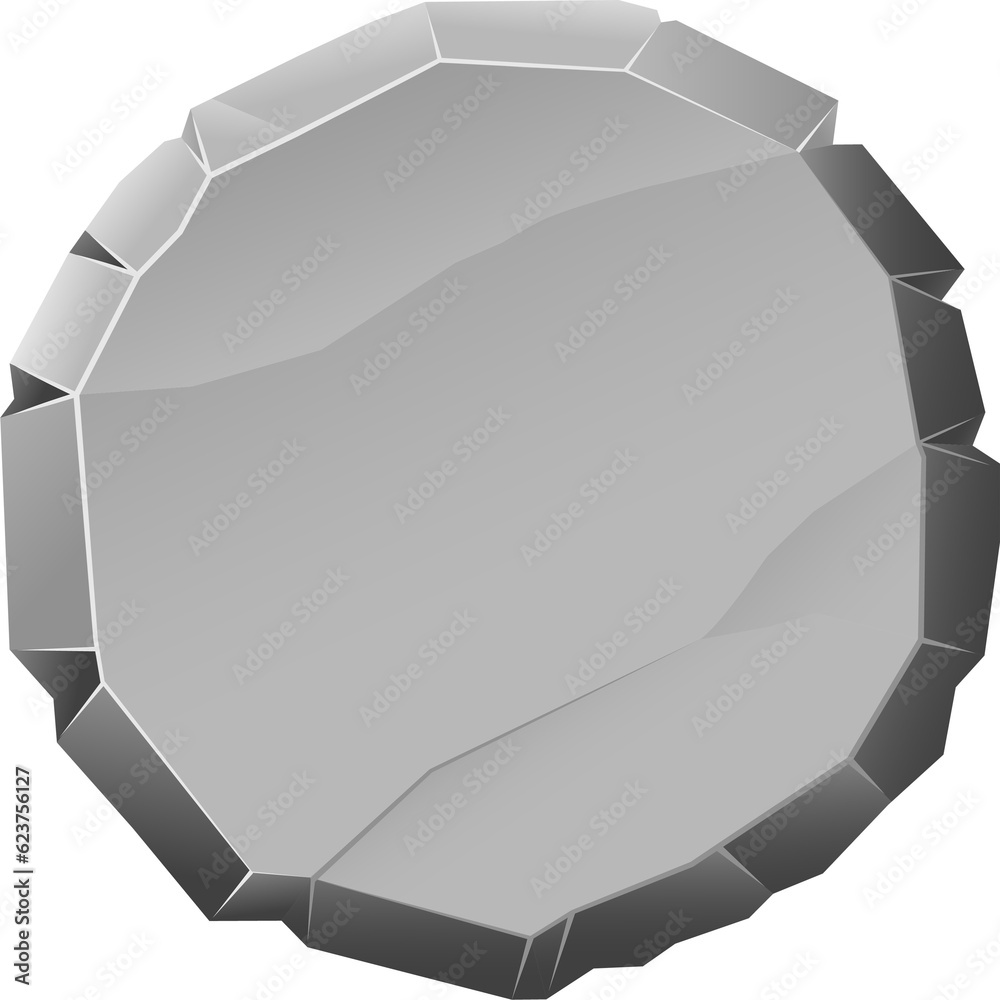 Stone menu board, rock button, gray stone banner, stone ui element ...