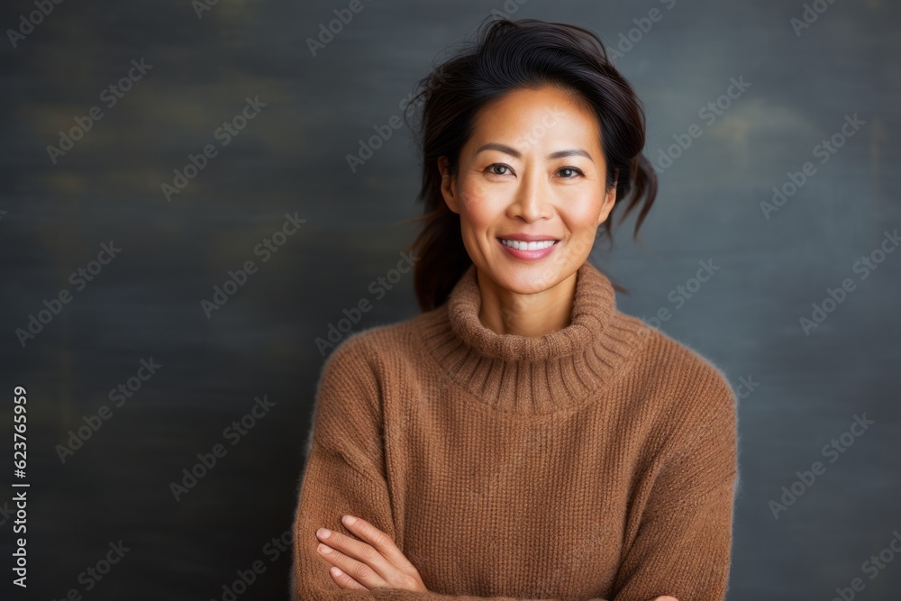 Portrait photography of a satisfied Chinese woman in her 40s wearing a ...