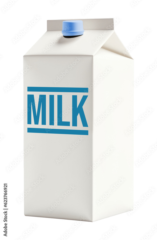 Milk Carton Box Isolated on Transparent Background - Generative AI ...