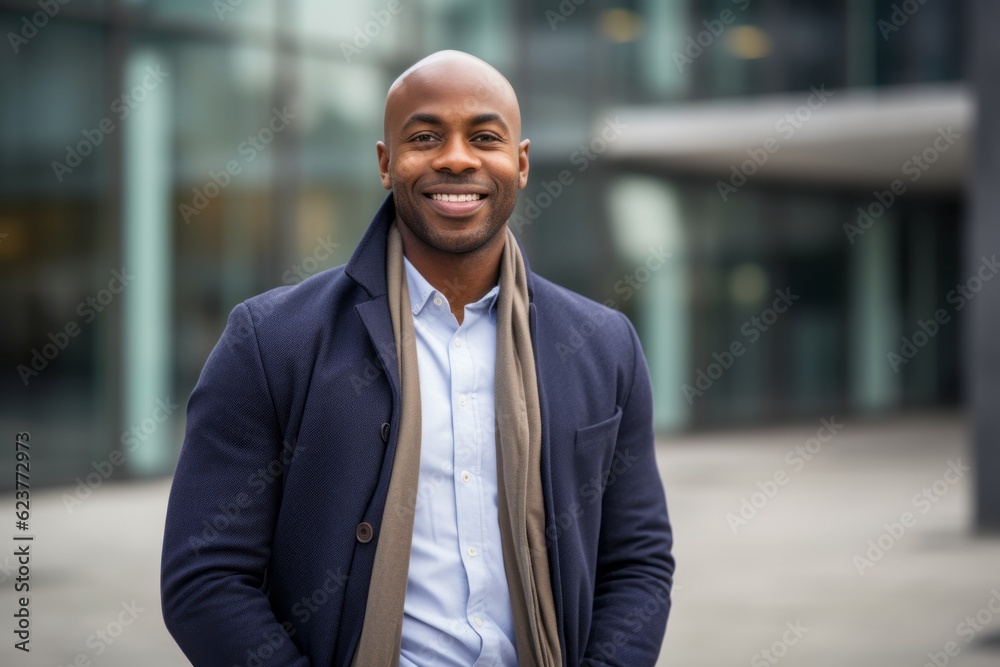 Portrait photography of a pleased Nigerian black man in his 30s wearing ...