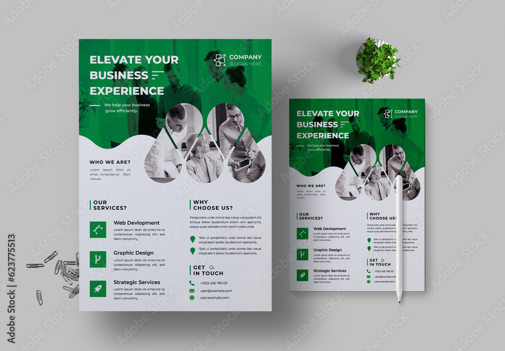 Green Flyer Design Stock Template | Adobe Stock