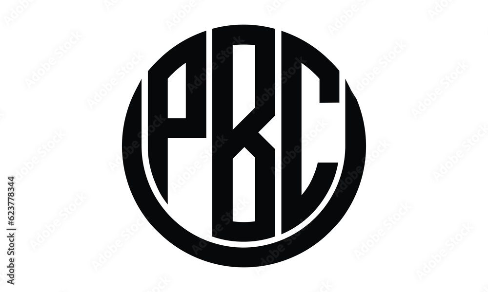 PBC shield in circle logo design vector template. lettermrk, wordmark ...