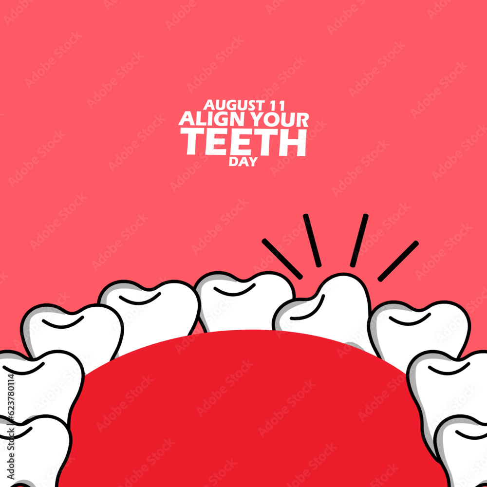 Arrangement of healthy teeth with one of the teeth tilted in the mouth ...