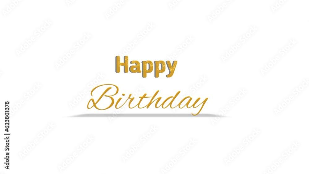 Happy Birthday Text Animated, Happy birthday gif golden text animation ...