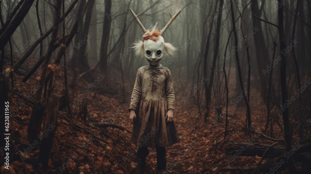 Frightening Halloween scene, scary picture background. Scary monster in ...