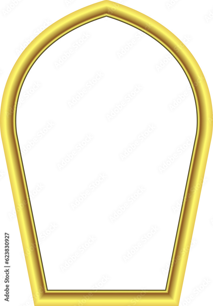 Pointed Horseshoe Arch rectangular frame architecture window door Gold ...