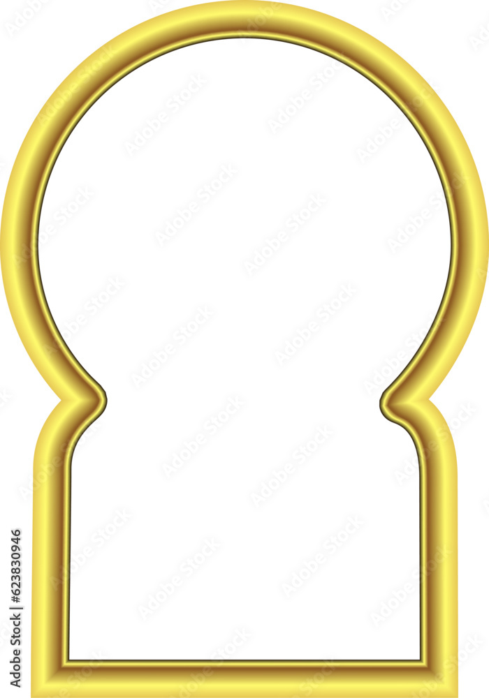 Keyhole Arch rectangular frame architecture window door Gold picture ...