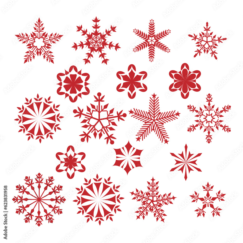 Christmas snowflakes clipart design for holidays Stock Vector | Adobe Stock